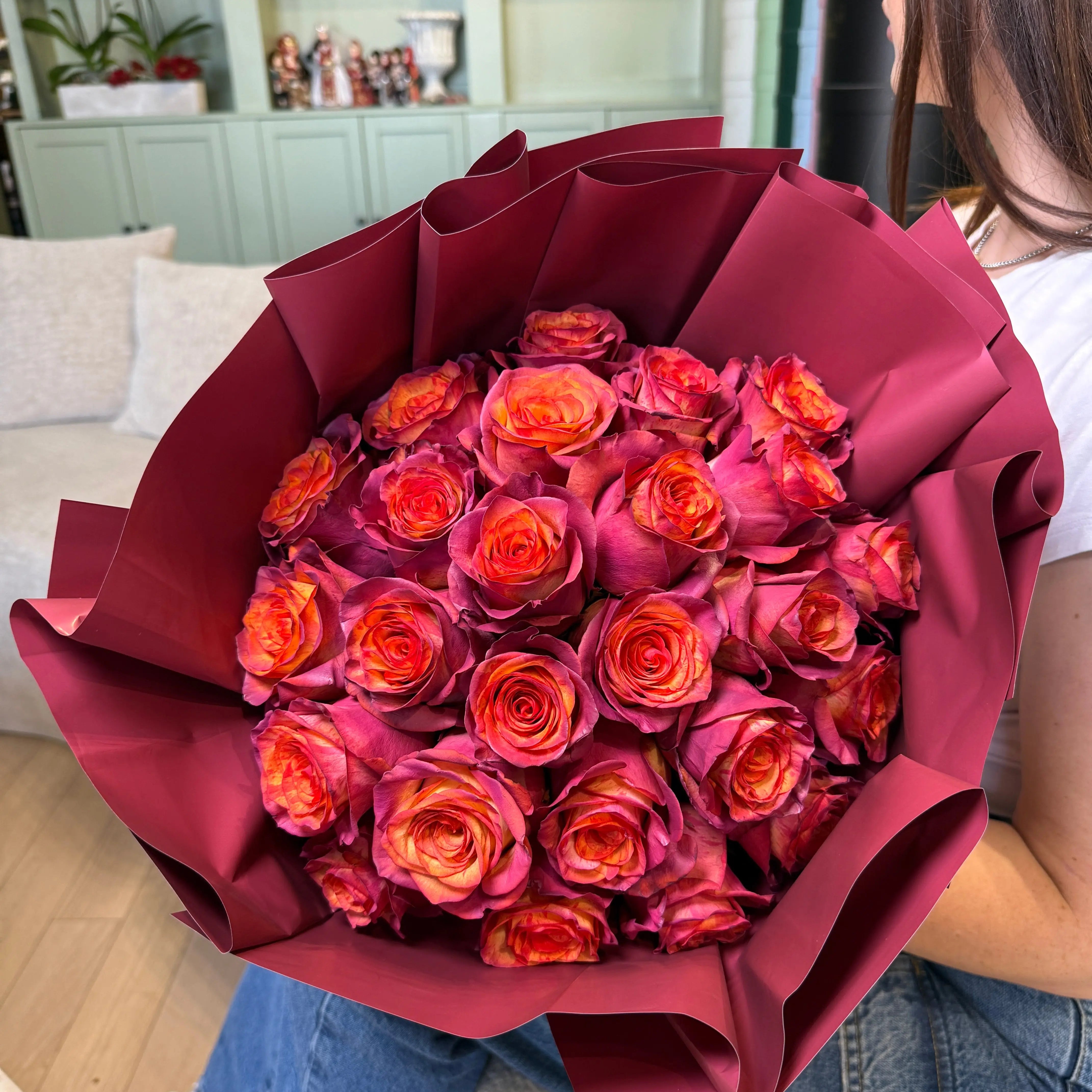Sunset Rouge Bouquet – Blooms by Maison d'Emilie