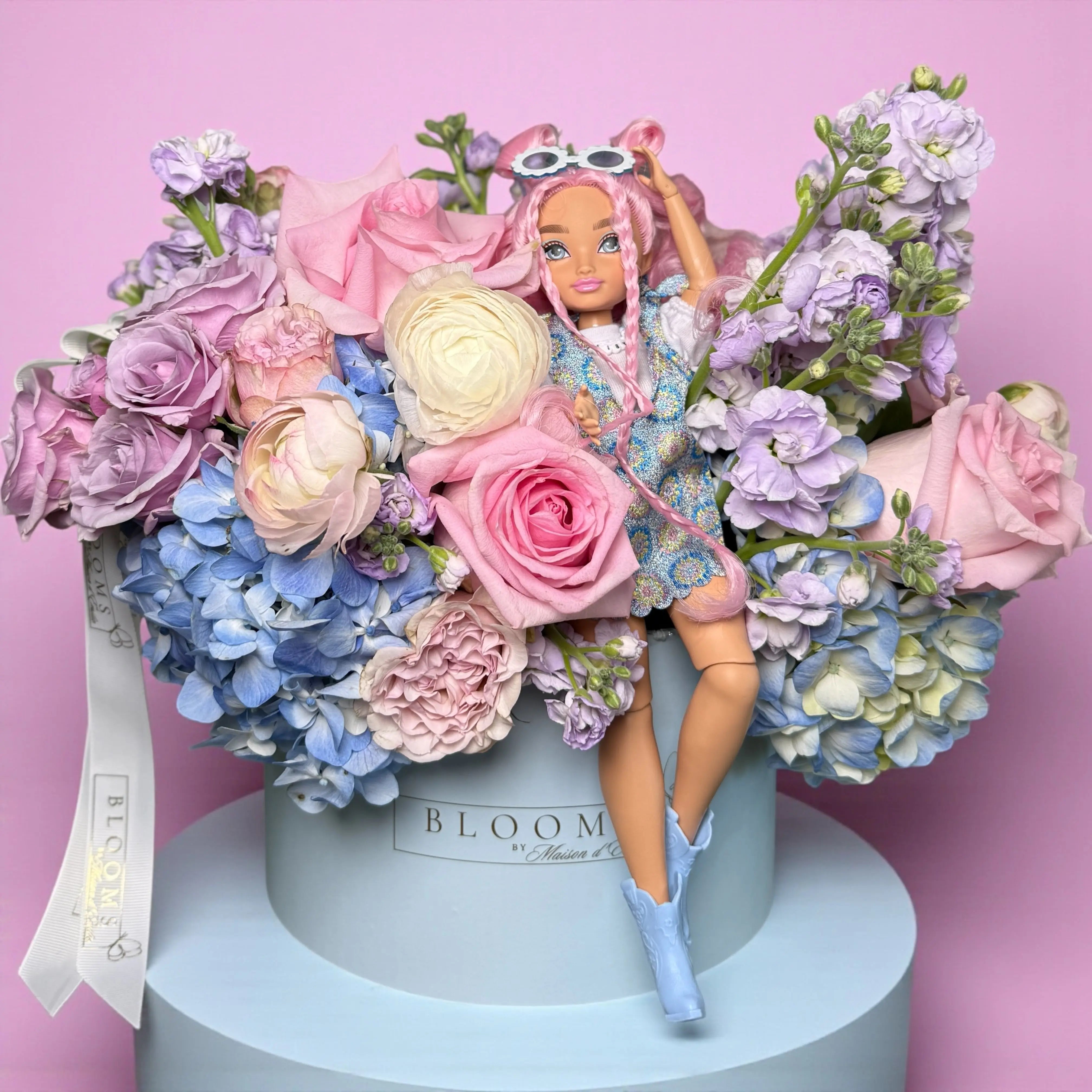 Barbie Bloom Box – Luxury Pastel Flower Arrangement by Blooms by Maison ...